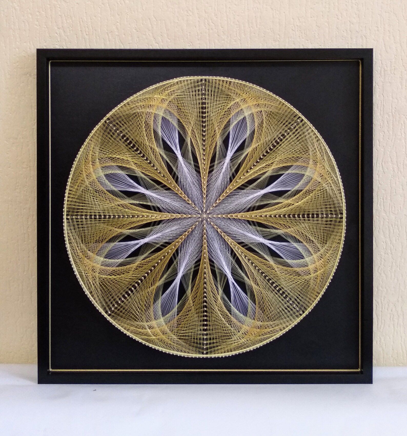 String Art. Mandala String Art. 3d Geometric. Gold Mandala. - Etsy