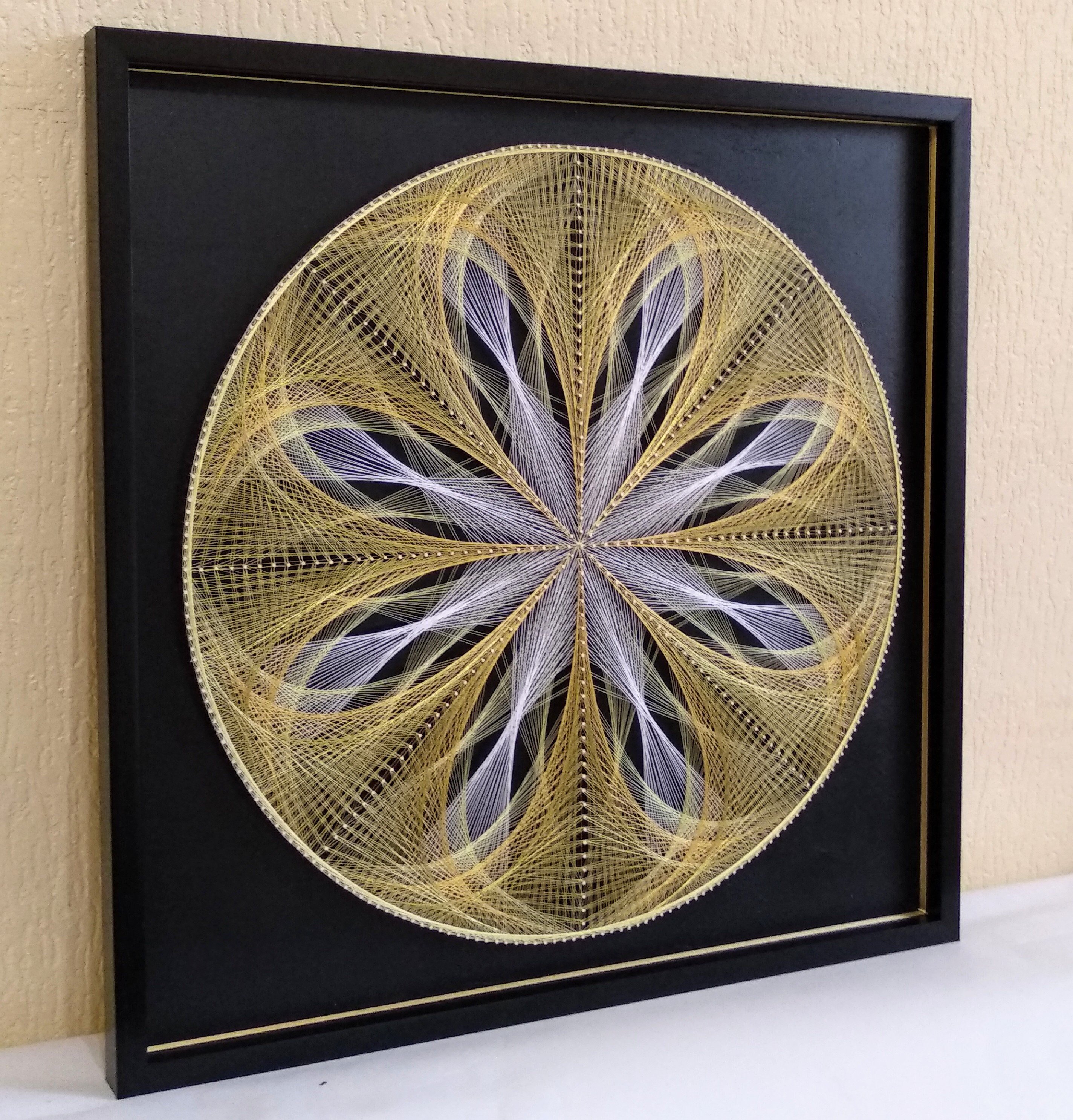 String Art. Mandala String Art. 3d Geometric. Gold Mandala. - Etsy