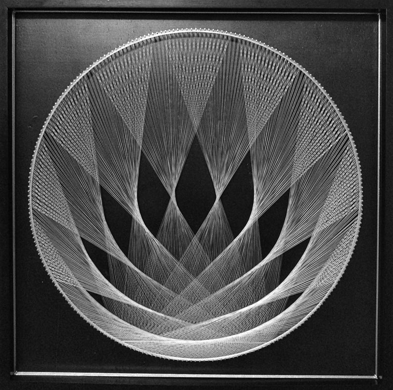 3 Piece Wall Art "white Symmetry", String-art, 3-D Mandala String-art ...