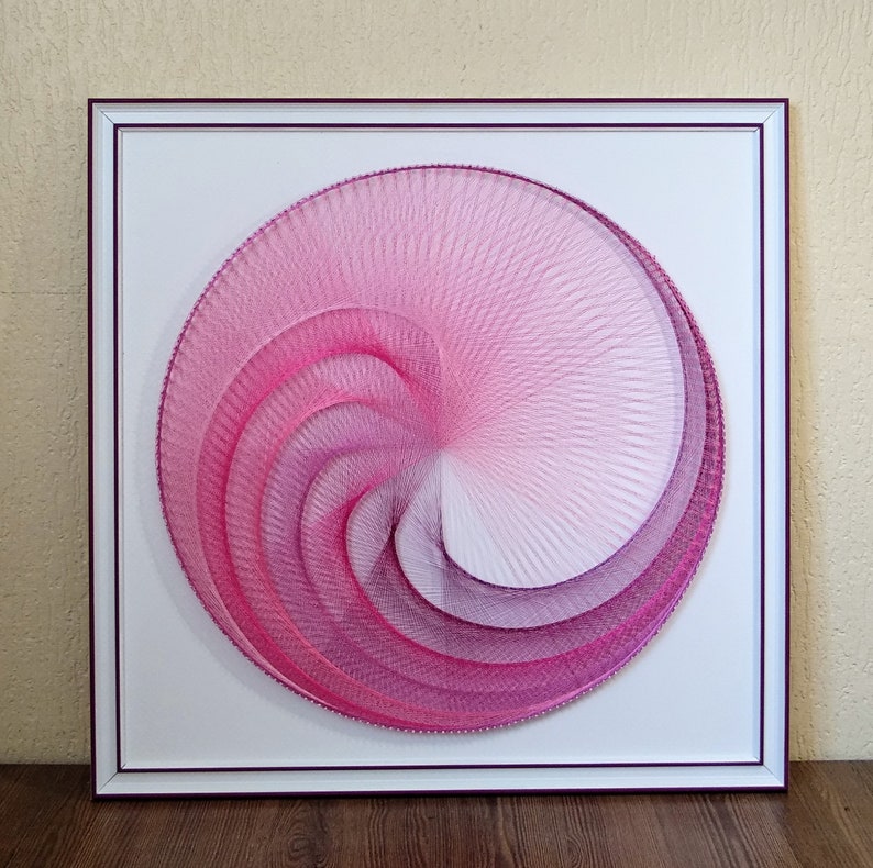 String Art, Pink Mandala, Spiral Mandala, String Art Artist, String ...