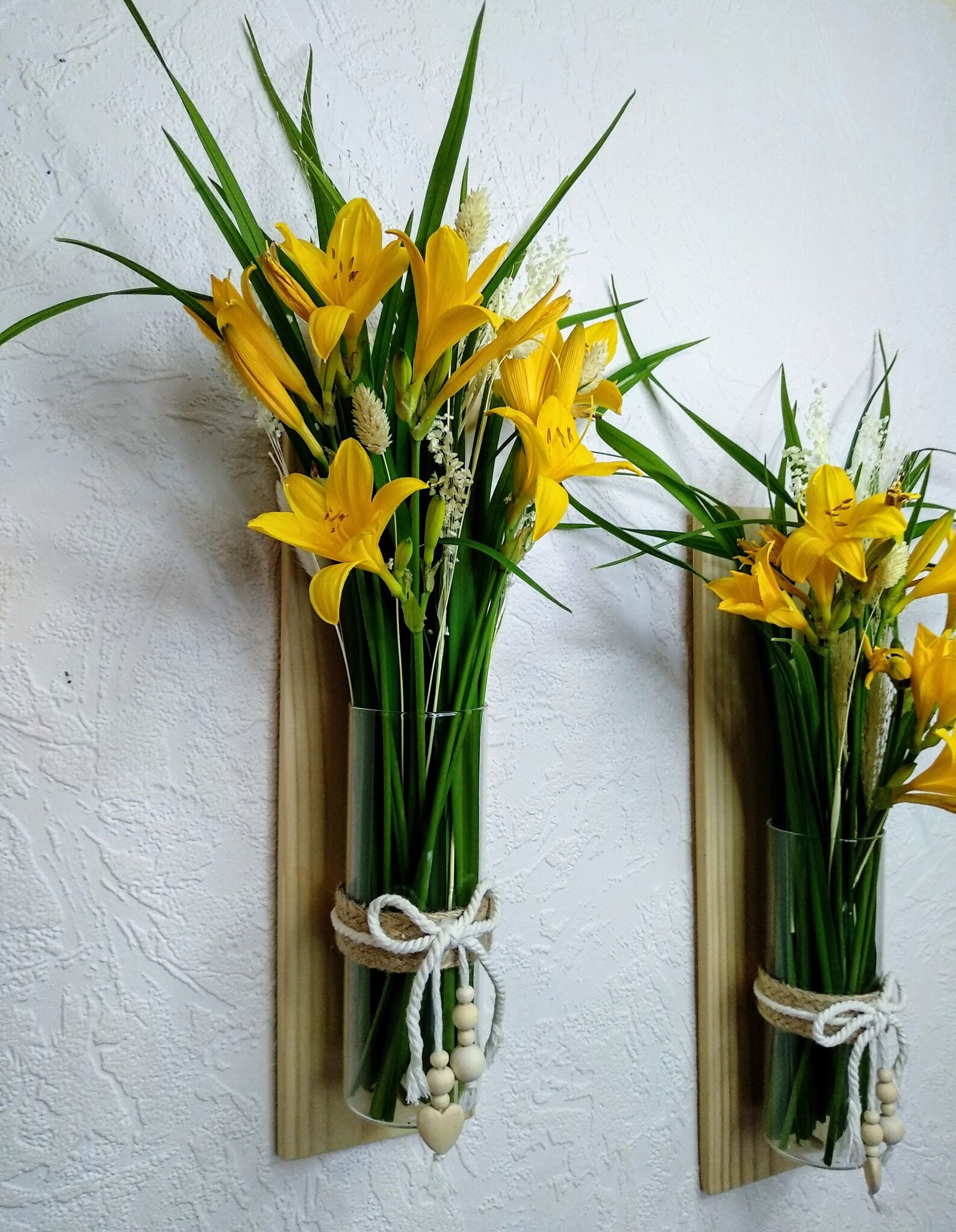 Rustic Wood Farmhouse Sconces, Wood Wall Sconces, Vases for Flowers ...