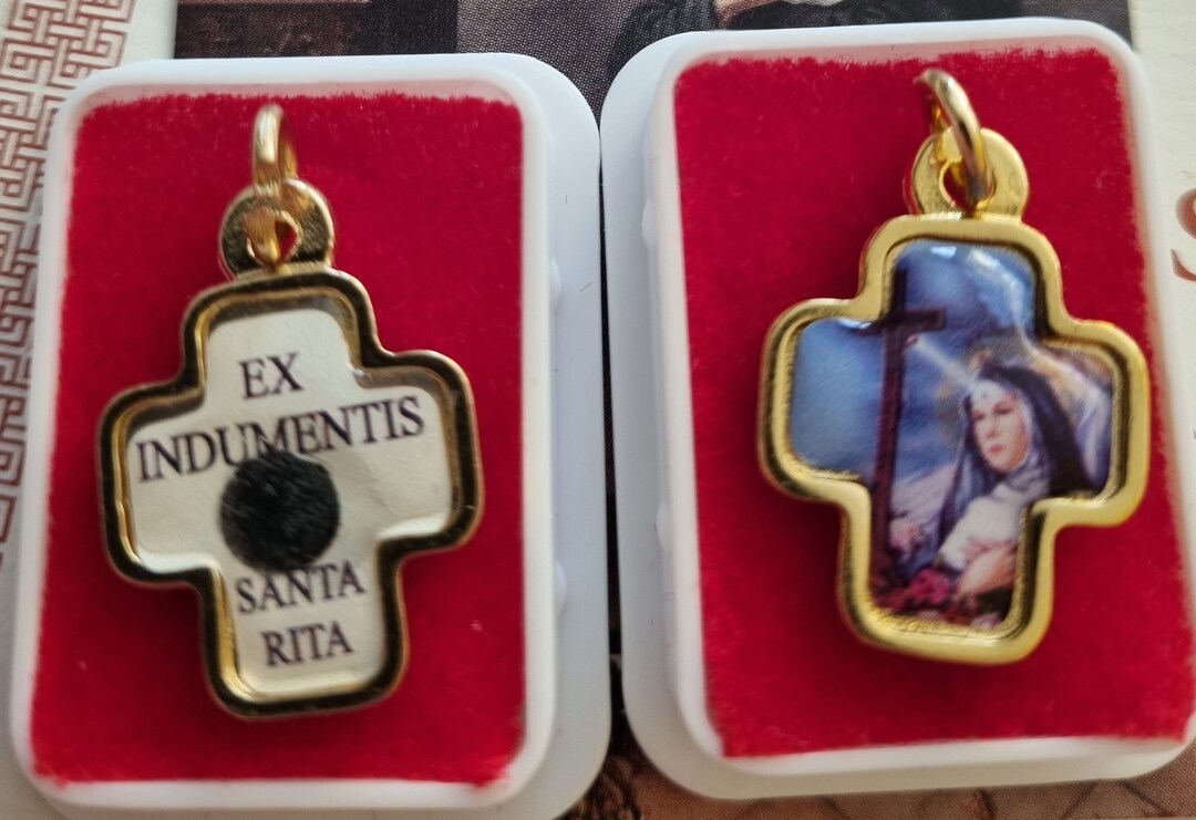 Relic Relic Medallion Santa Rita Cascia Ex Indumentis Reliquia - Etsy