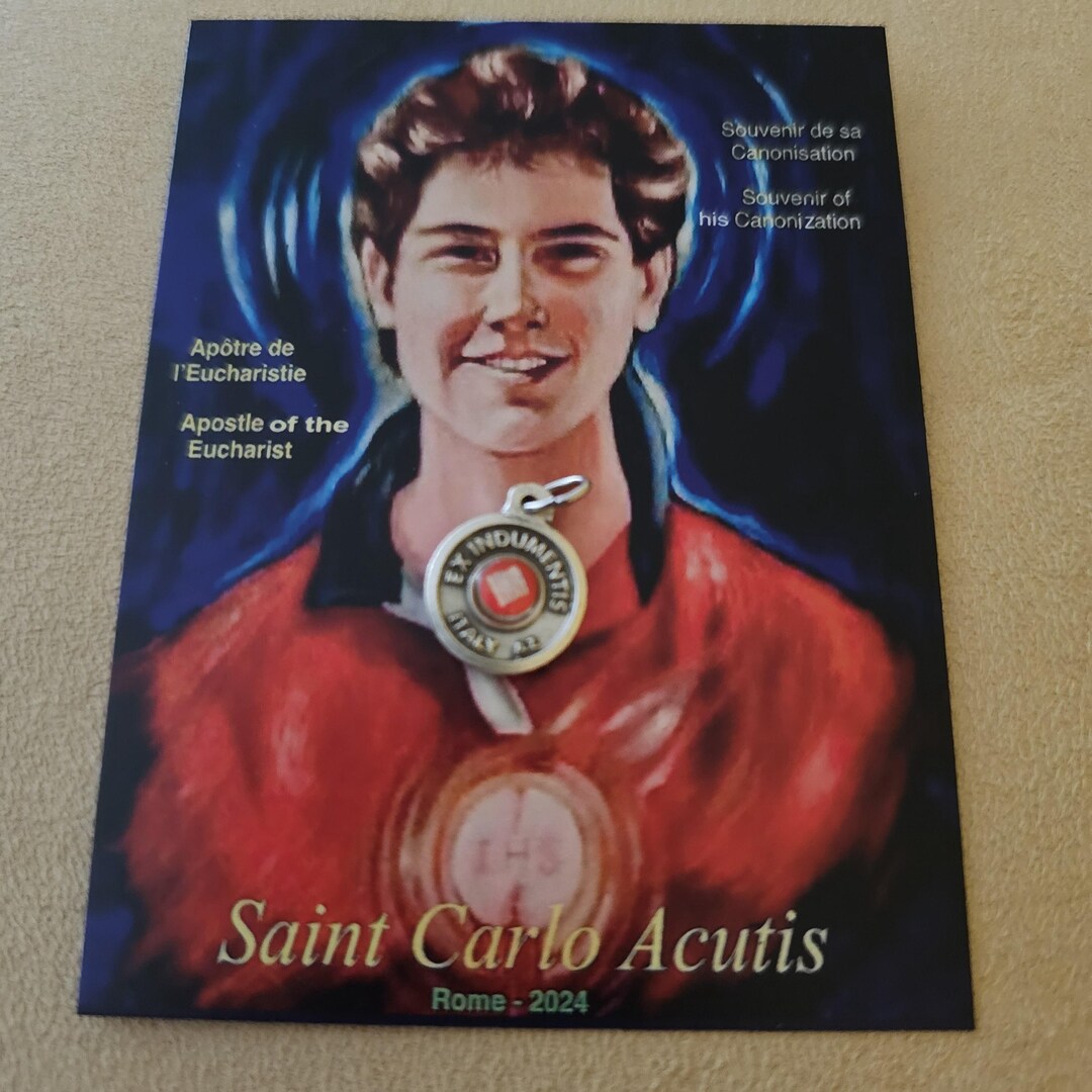 Relic Relic Carlo Acutis Ex Indumentis Medallion Medgalione - Etsy