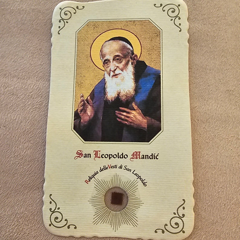 Relic Reliquia Reliquary Leopold Mandić Ex Indumentis - Etsy
