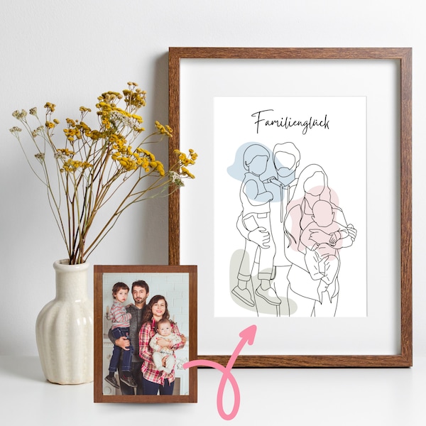 Family Line Drawing - Etsy