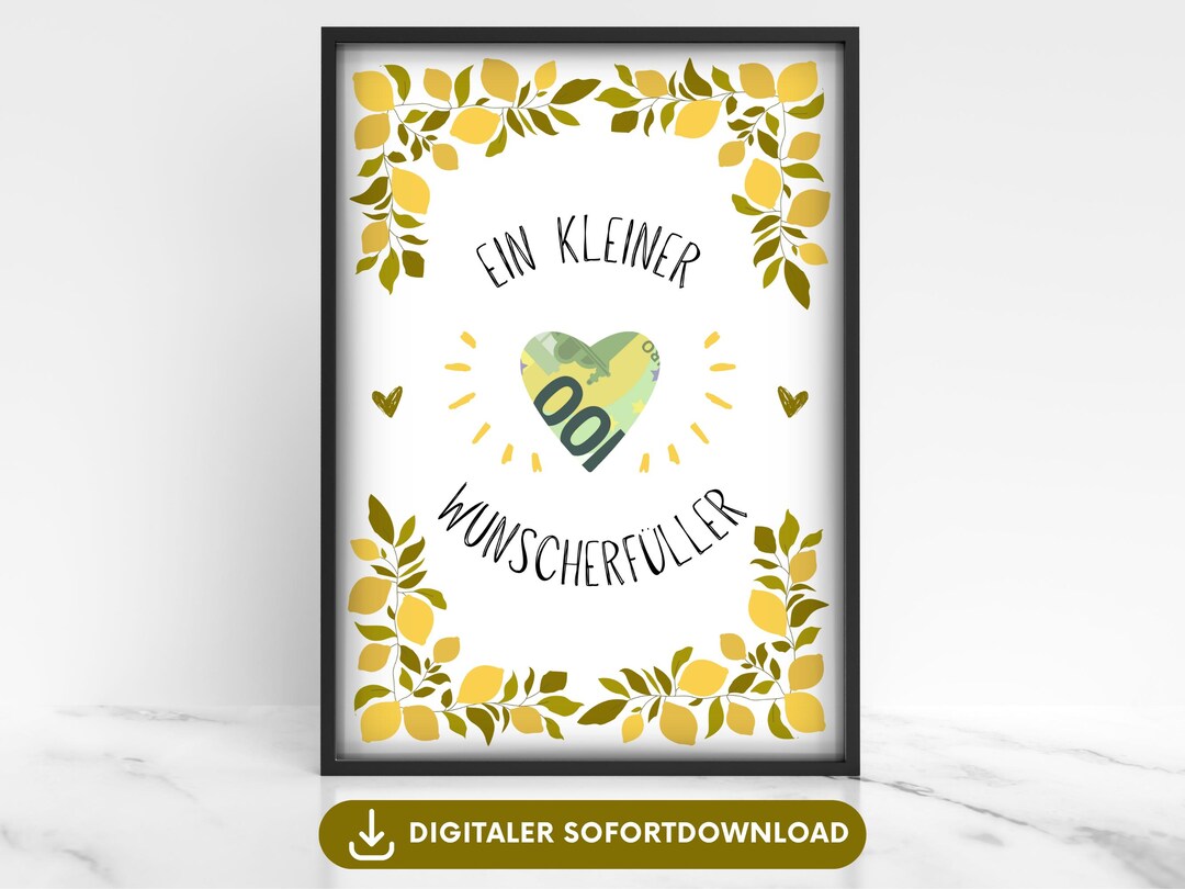 Birthday Money Gift Poster Lemons, Download Image Money Gift, Birthday ...