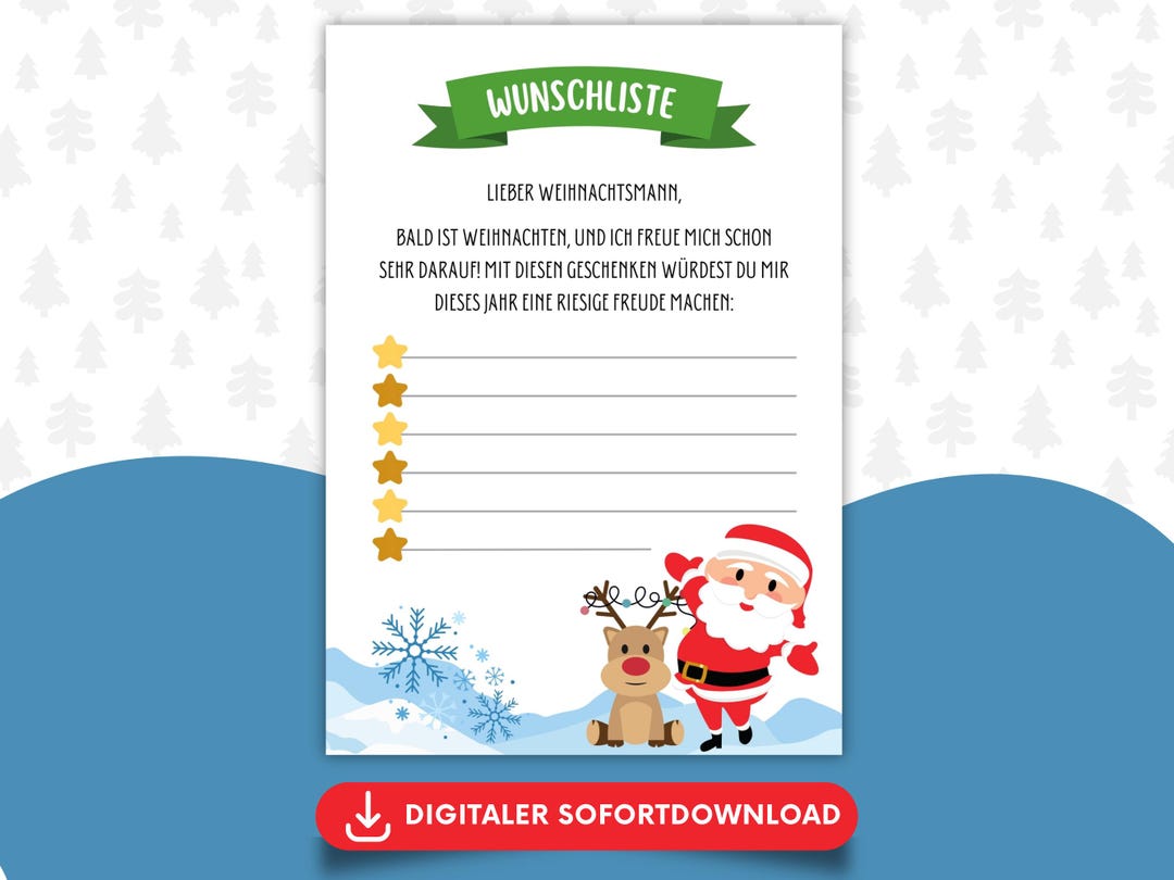 Santa Claus Wish List to Print, Christmas Wish List to Fill Out ...