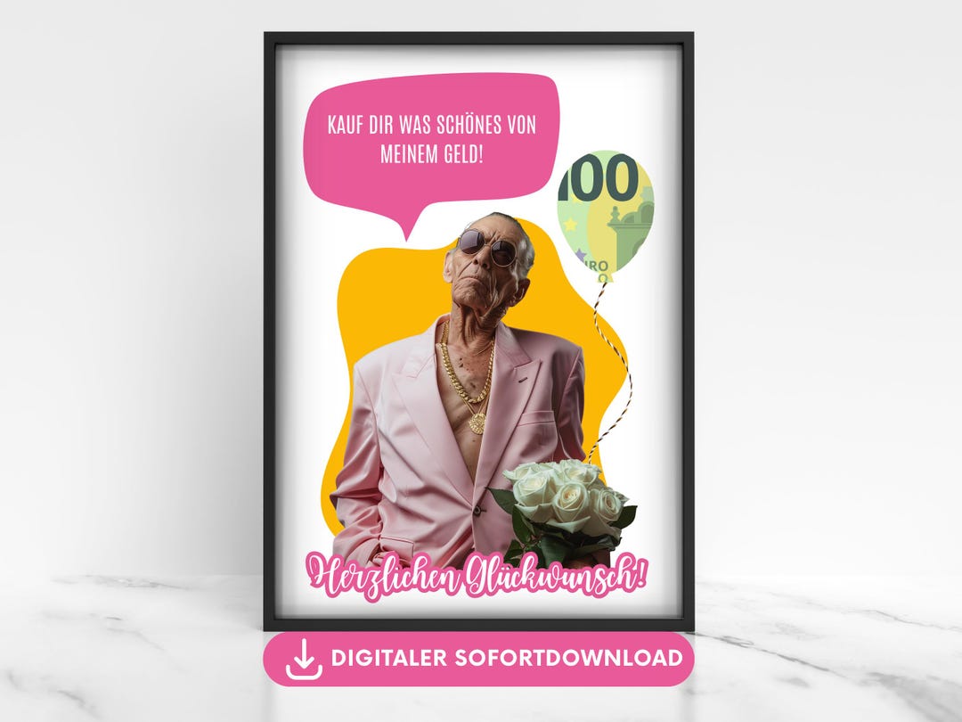 Funny Money Gift Poster for Birthdays, for Packaging a Banknote, With a ...
