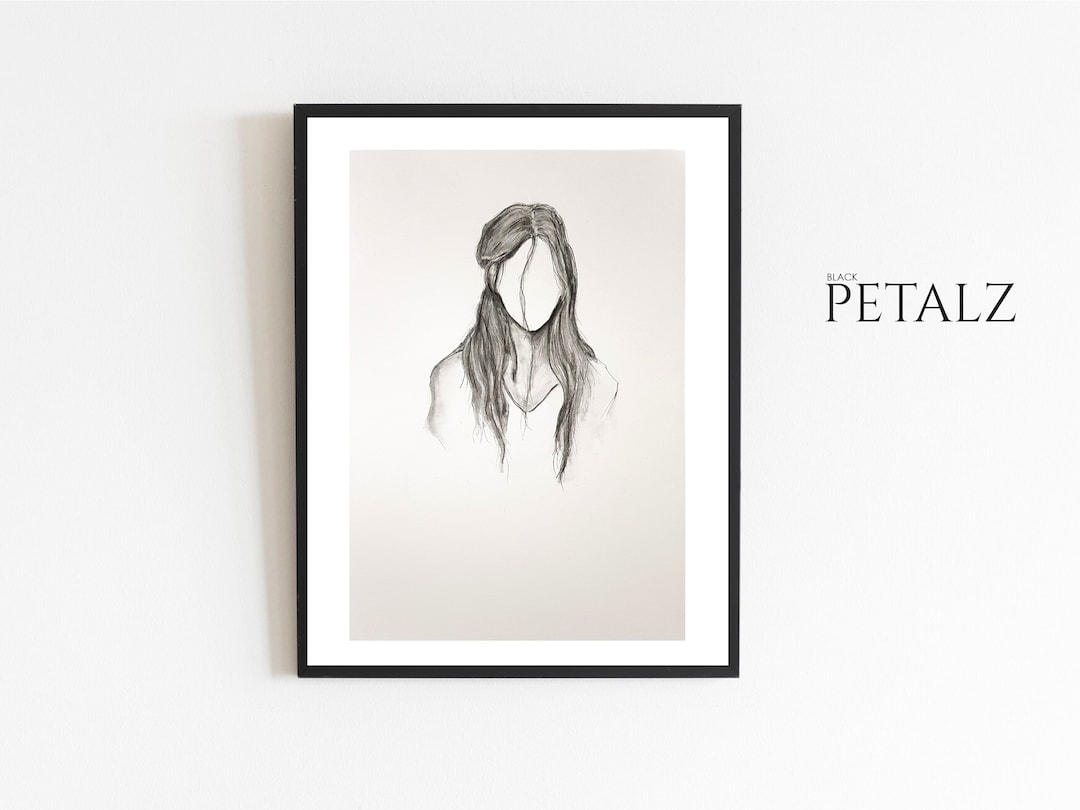 Pencil Sketch - Faceless Woman , A4, Wall Art, Wall Decor Sketches ...