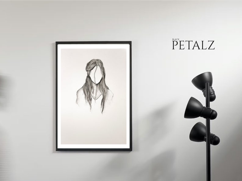 Pencil Sketch - Faceless Woman , A4, Wall Art, Wall Decor Sketches ...