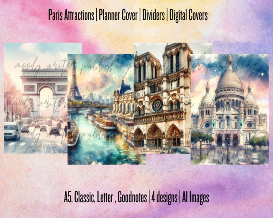 Paris Attractions 2 | Printable Planner Covers | Digital Planner Covers ...