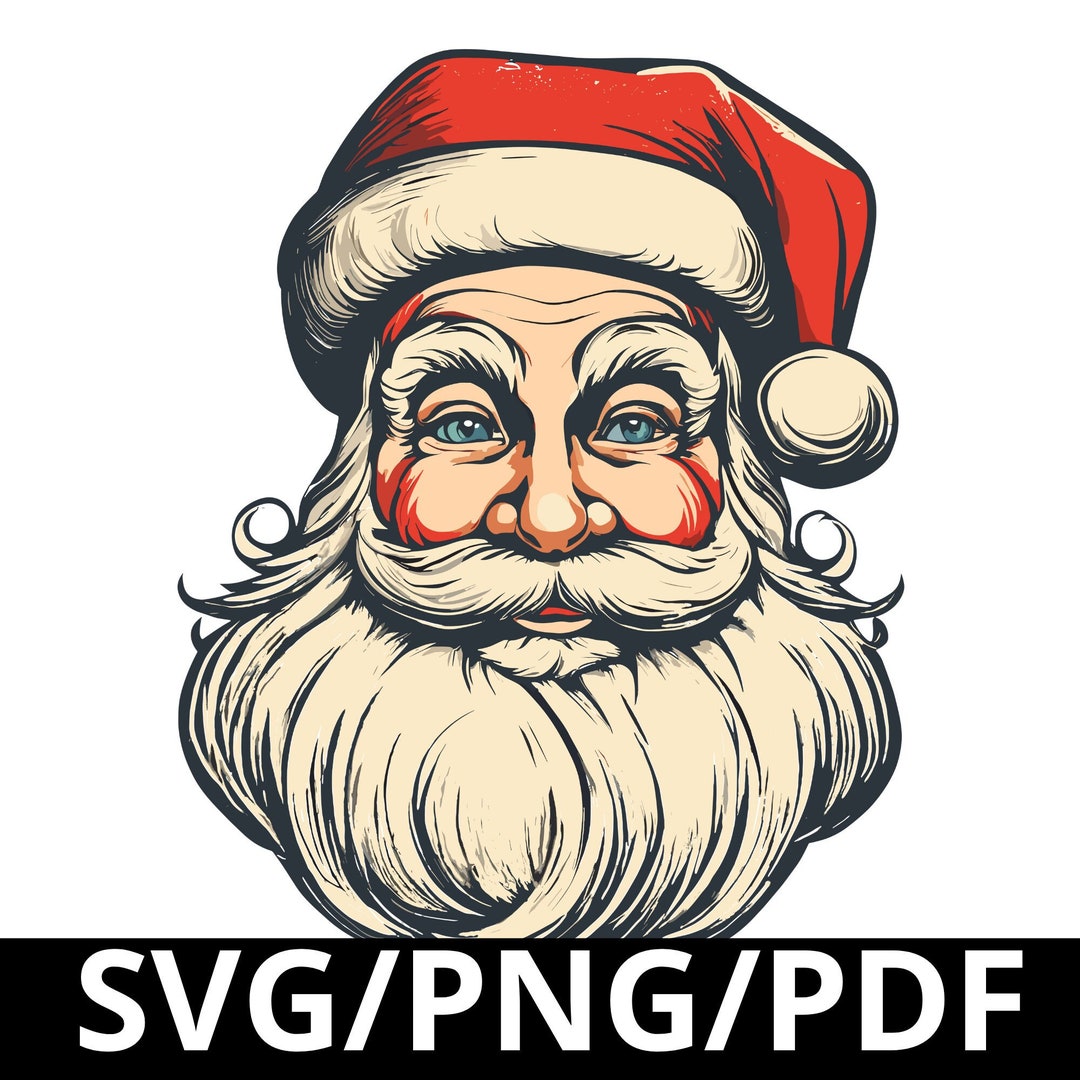 Santa Face SVG, PNG, Christmas Svg, Santa Claus Face for Cricut ...