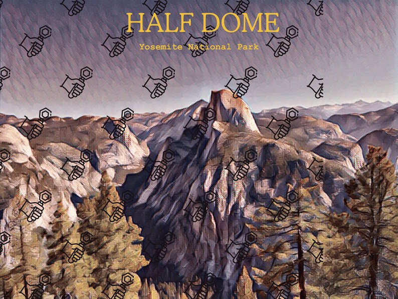 Half Dome Digital Painting - Etsy
