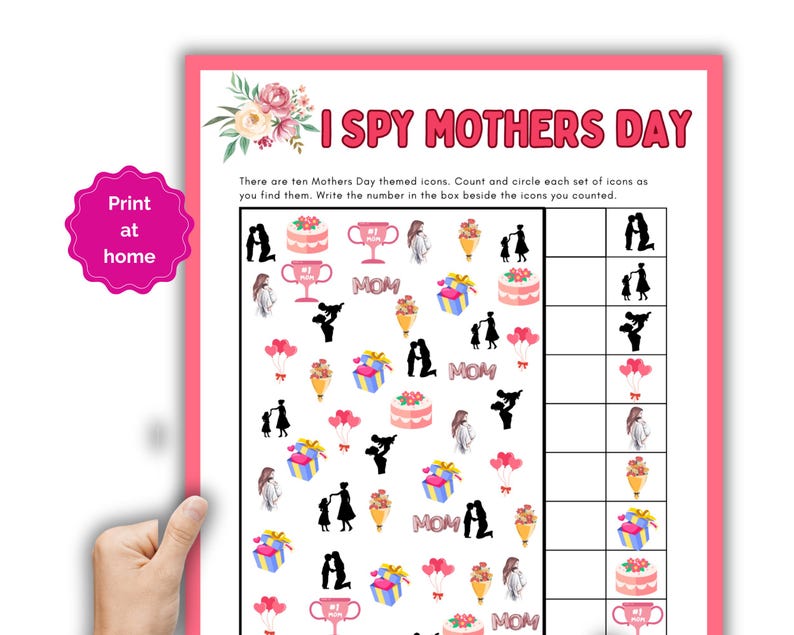Mothers Day I Spy Game | Printable Activity for Kids | Fun ...