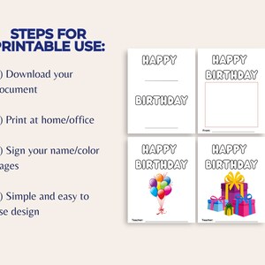 Happy Birthday Student Book, Classmate Coloring Pages, Birthday Book ...