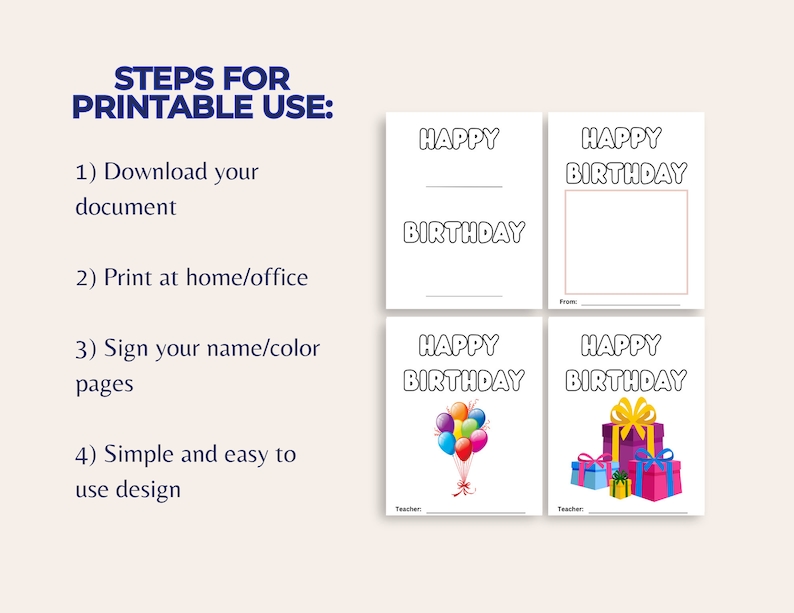 Happy Birthday Student Book, Classmate Coloring Pages, Birthday Book ...