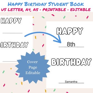 Happy Birthday Student Book, Classmate Coloring Pages, Birthday Book ...