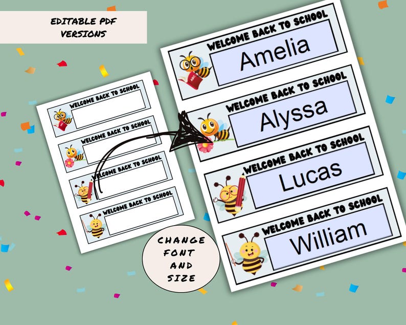 Bees Desktop Name Tag, Busy Bees Nameplate, Desktop Name Plates ...