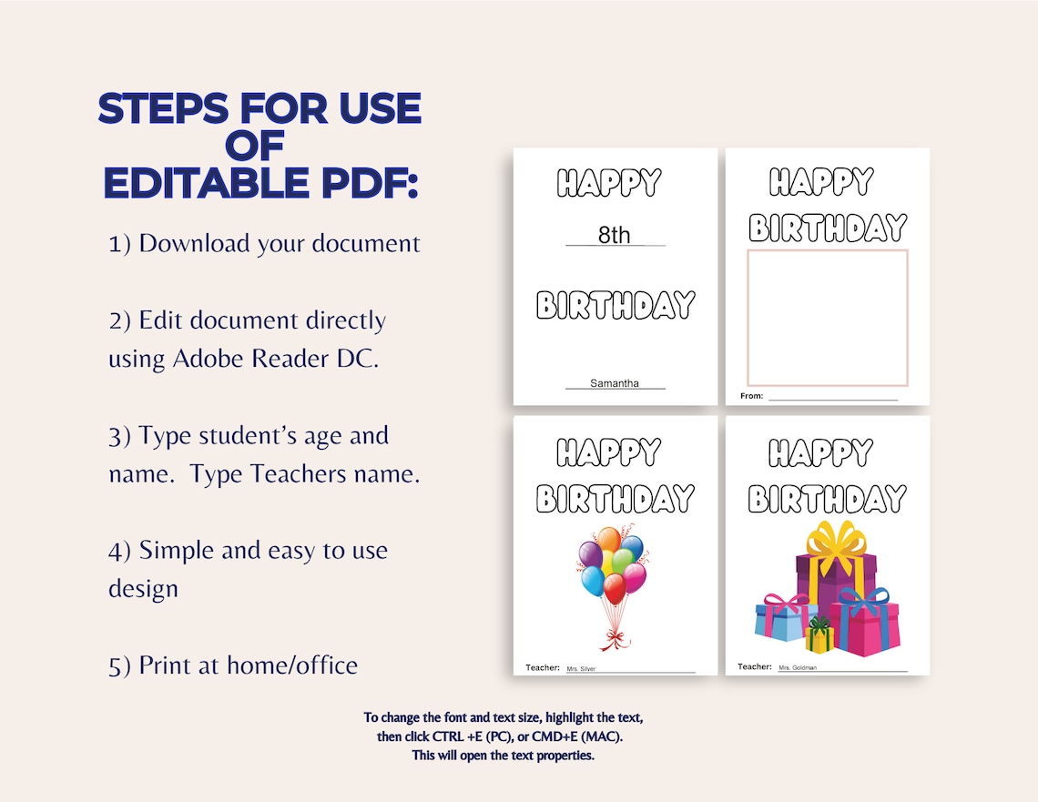 Happy Birthday Student Book, Classmate Coloring Pages, Birthday Book ...