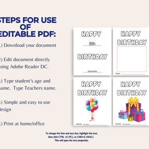 Happy Birthday Student Book, Classmate Coloring Pages, Birthday Book ...