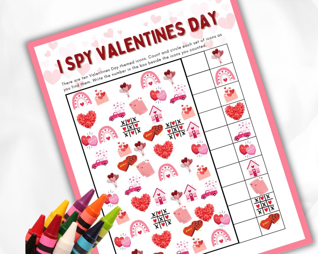 Valentines Day I Spy Game | Printable Activity for Kids | Fun ...