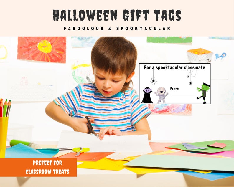 Halloween Gift Tags, Halloween Treat Bags, Halloween Favor, Halloween ...