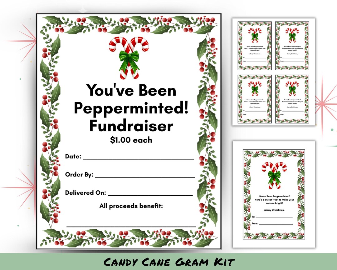 Candy Cane Gram Kit, Candy Grams, Fundraising Flyer, Christmas Flyer ...