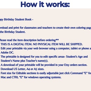 Happy Birthday Student Book, Classmate Coloring Pages, Birthday Book ...