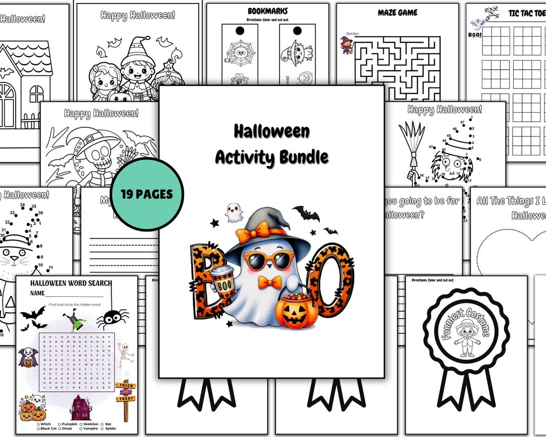 Halloween Activity Bundle for Kids, Printable Elementary Classroom ...