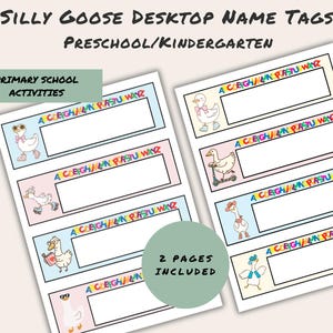 Silly Goose Desktop Name Tag, Silly Goose Desktop Name Plate, Classroom ...