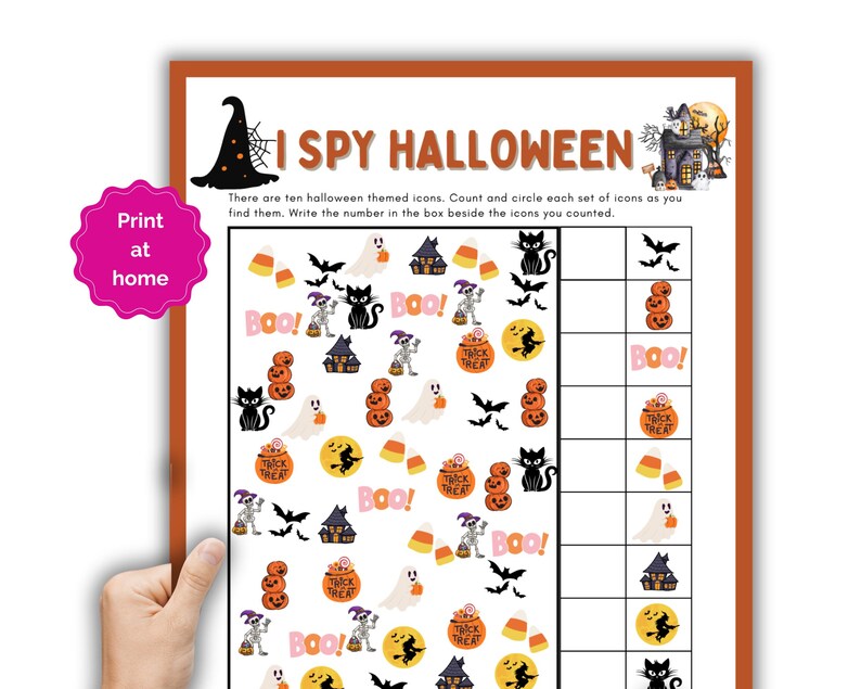 I Spy Game-halloween Printable for Kids, Halloween Learning Activity ...