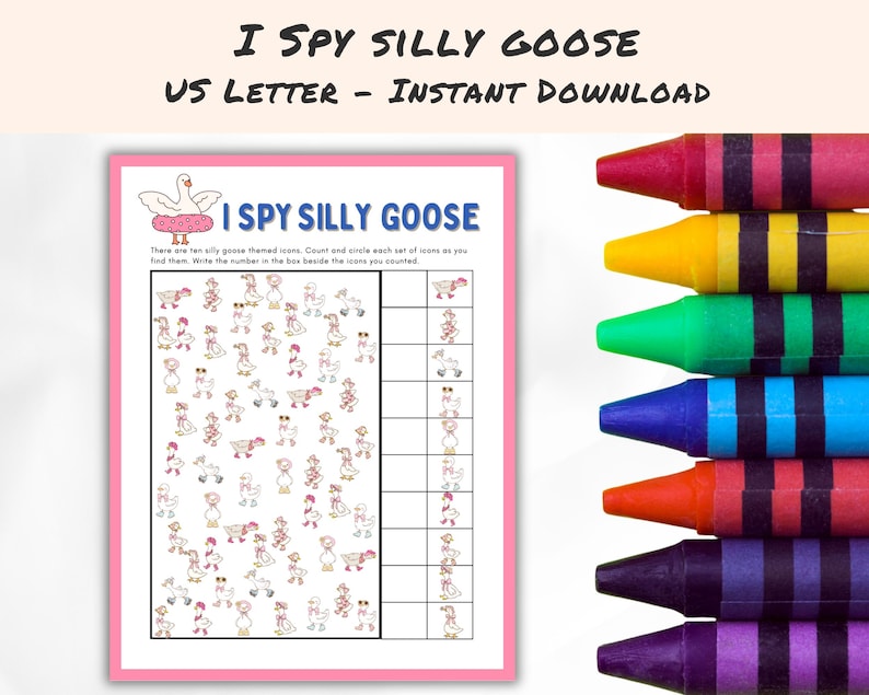 Silly Goose I Spy Game | Printable Activity for Kids | Fun ...