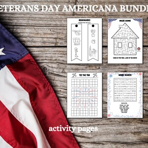 Veterans Day Americana Activity Bundle, Veterans Day/americana Coloring ...