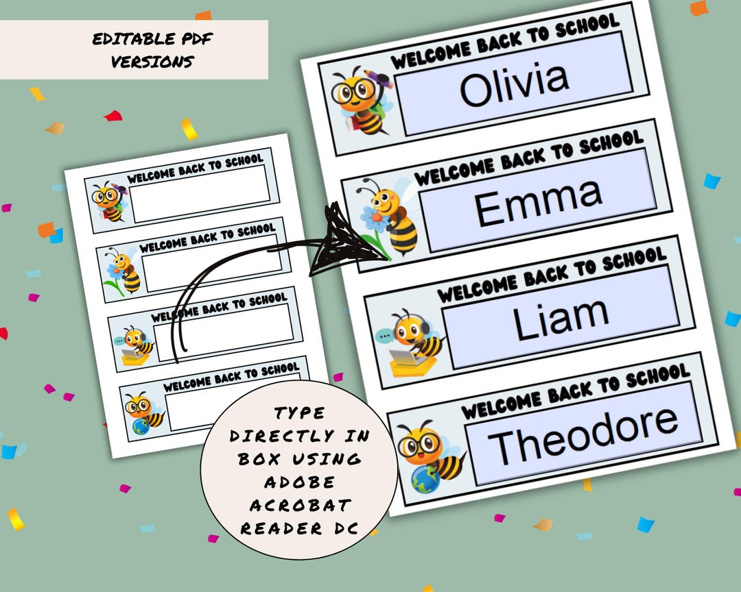 Bees Desktop Name Tag, Busy Bees Nameplate, Desktop Name Plates ...