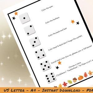 Roll-a-turkey Dice Game – Printable Thanksgiving Activity ...