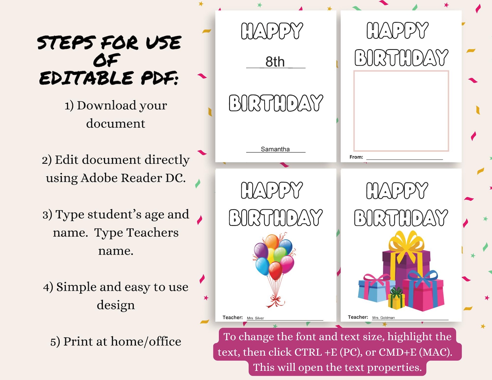 Happy Birthday Student Book, Classmate Coloring Pages, Birthday Book ...