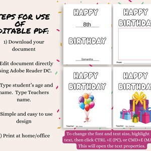 Happy Birthday Student Book, Classmate Coloring Pages, Birthday Book ...