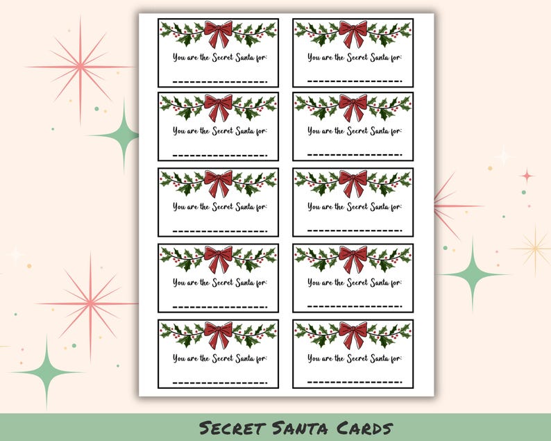 Secret Santa Wish List Kit, Christmas Wishlist, Secret Santa ...