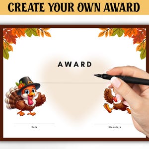 Classroom Award- Thanksgiving Classroom Awards, School Awards for Kids ...