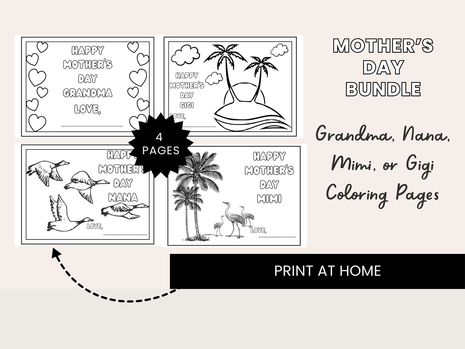 Mother’s Day Coloring Pages, Grandma Coloring Page, Gigi Coloring Page ...