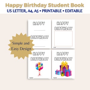 Happy Birthday Student Book, Classmate Coloring Pages, Birthday Book ...