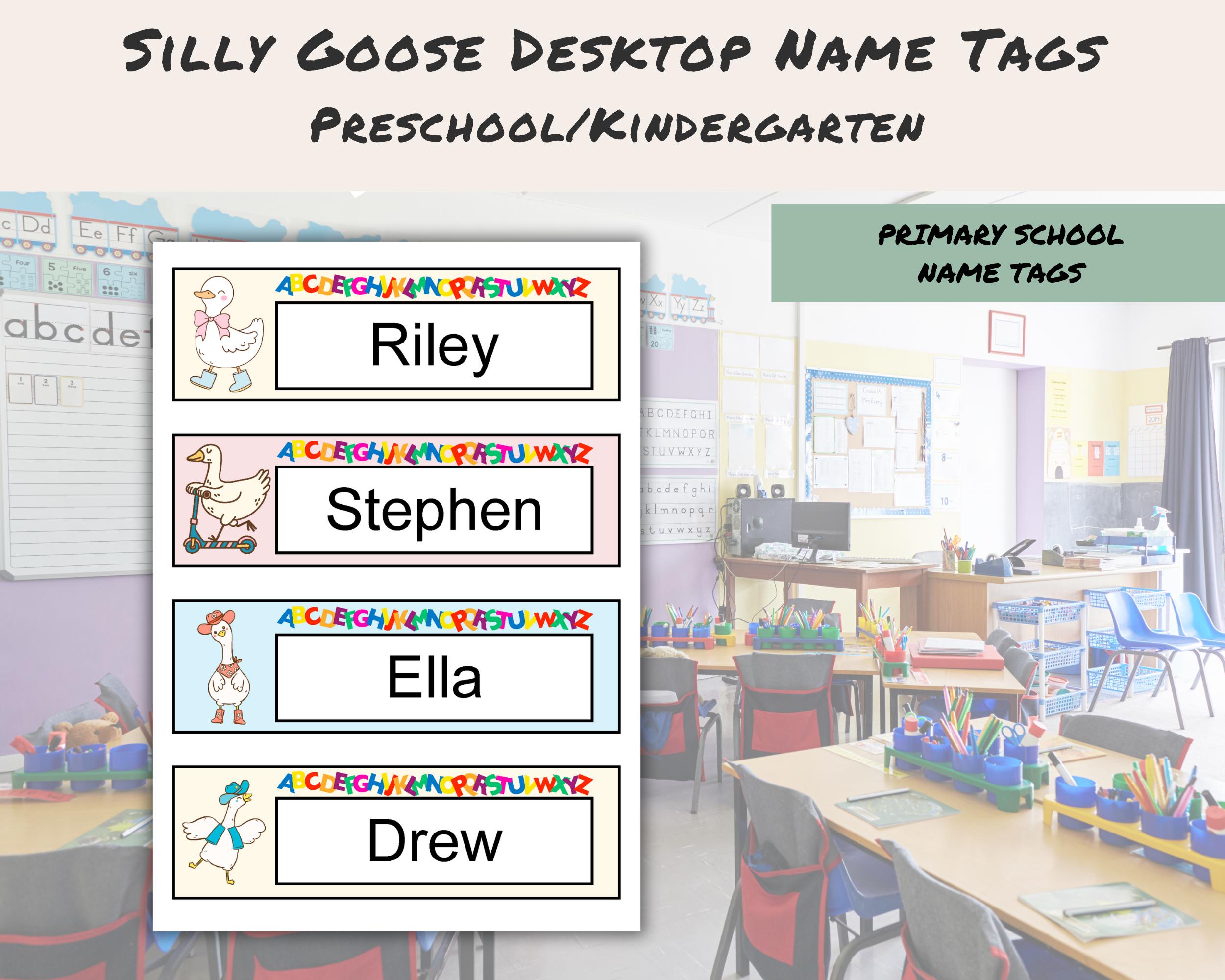 Silly Goose Desktop Name Tag, Silly Goose Desktop Name Plate, Classroom ...