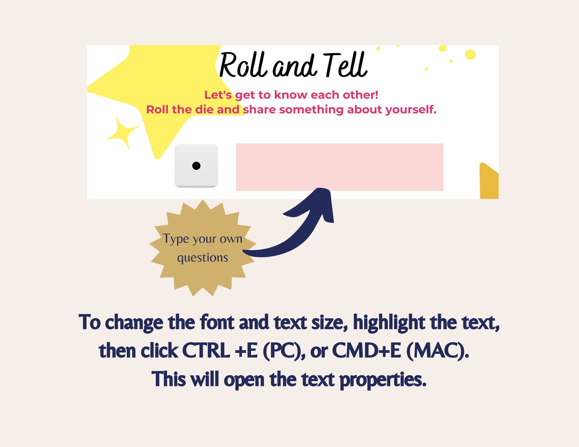 Roll and Tell, Icebreaker Dice Game, Teambuilding, Getting to Know You ...