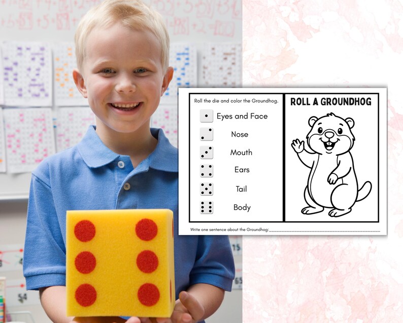 Roll-a-groundhog Dice Game – Printable Groundhog Day Activity,dice Game ...