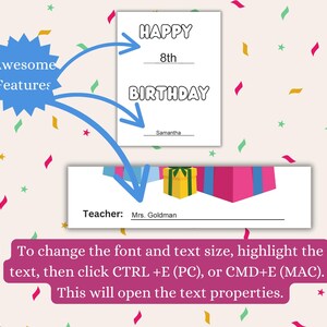 Happy Birthday Student Book, Classmate Coloring Pages, Birthday Book ...