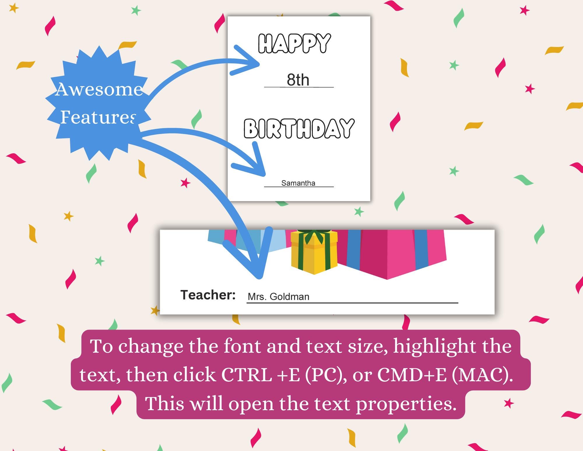 Happy Birthday Student Book, Classmate Coloring Pages, Birthday Book ...