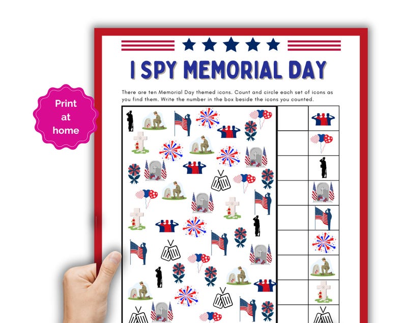 Memorial Day I Spy Game | Printable Activity for Kids | Fun ...