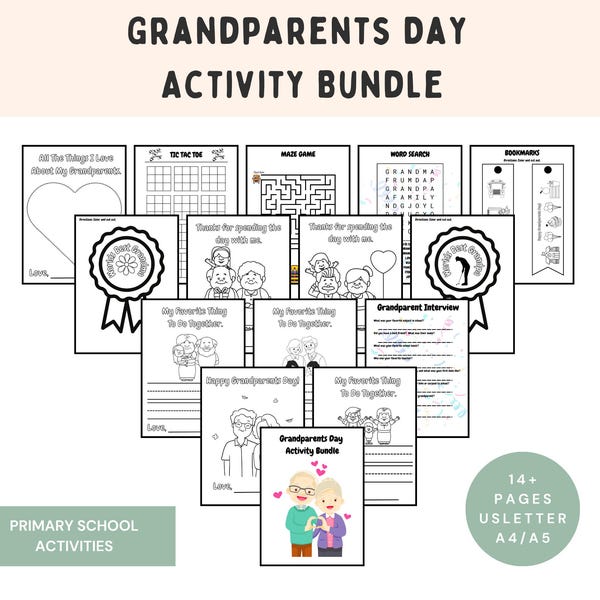 Grandparents Day Handprint Craft Bundle - Etsy