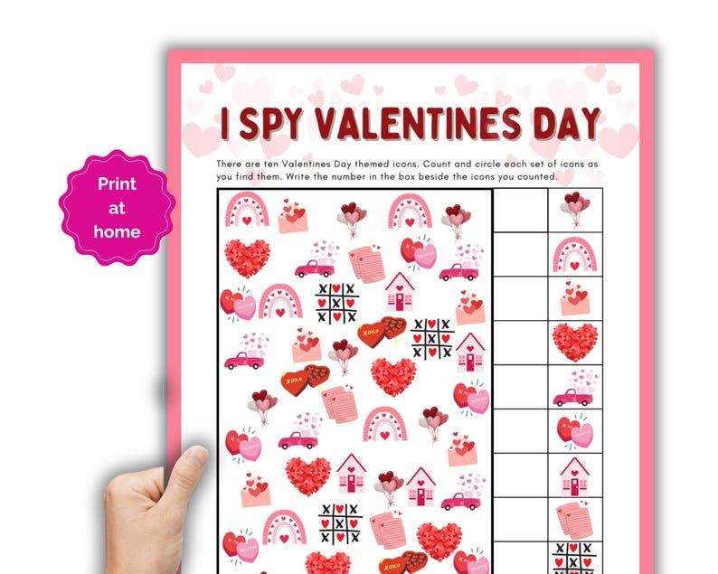 Valentines Day I Spy Game | Printable Activity for Kids | Fun ...