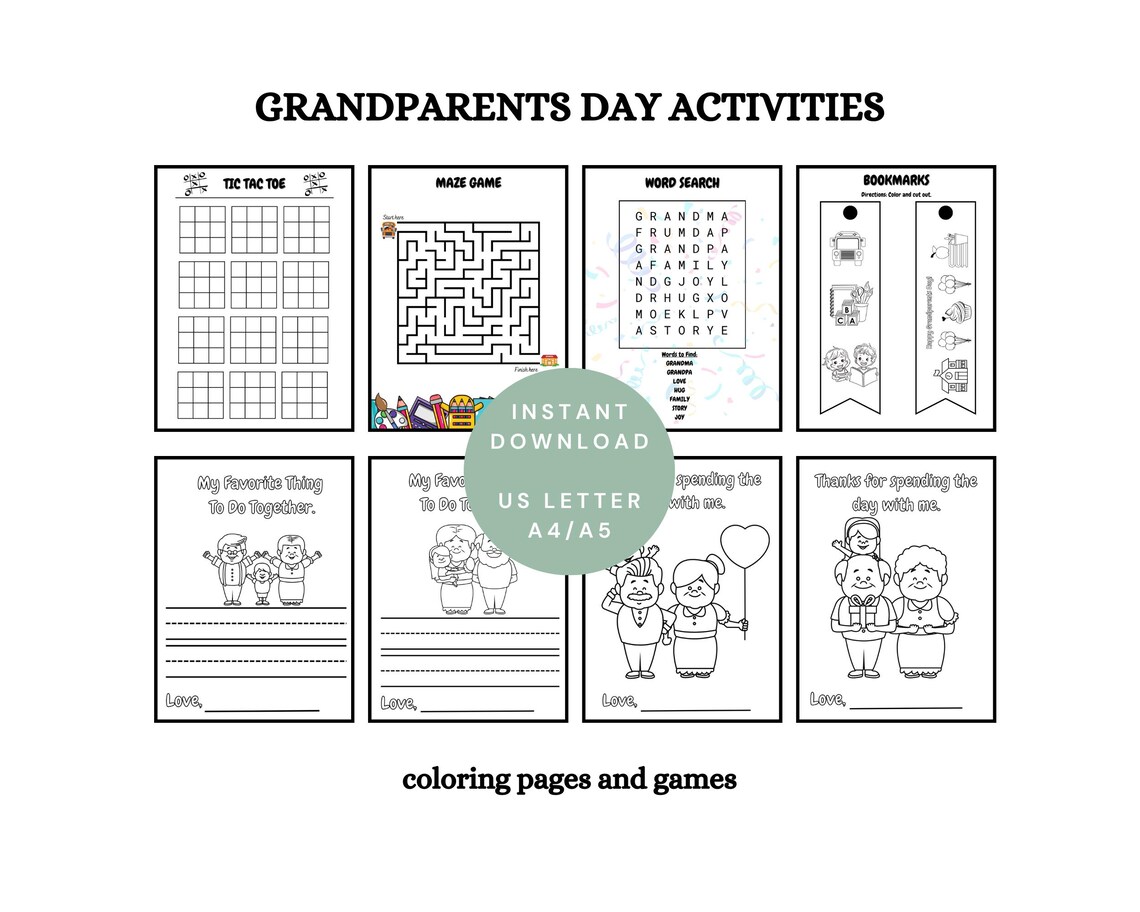 Grandparents Day Activity Bundle, Grandparents Day Craft, Grandparents ...
